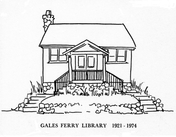 Drawing of the Gales Ferry Library - Ledyard Public Library